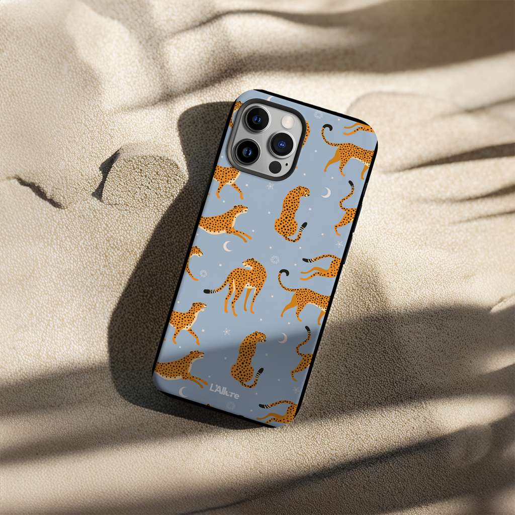 Blue Cheetah Phone Case - Photobubble